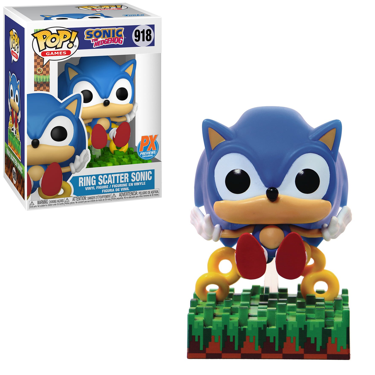 Funko POP! Games Sonic the Hedgehog Ring Scatter Sonic PX Exclusive ...