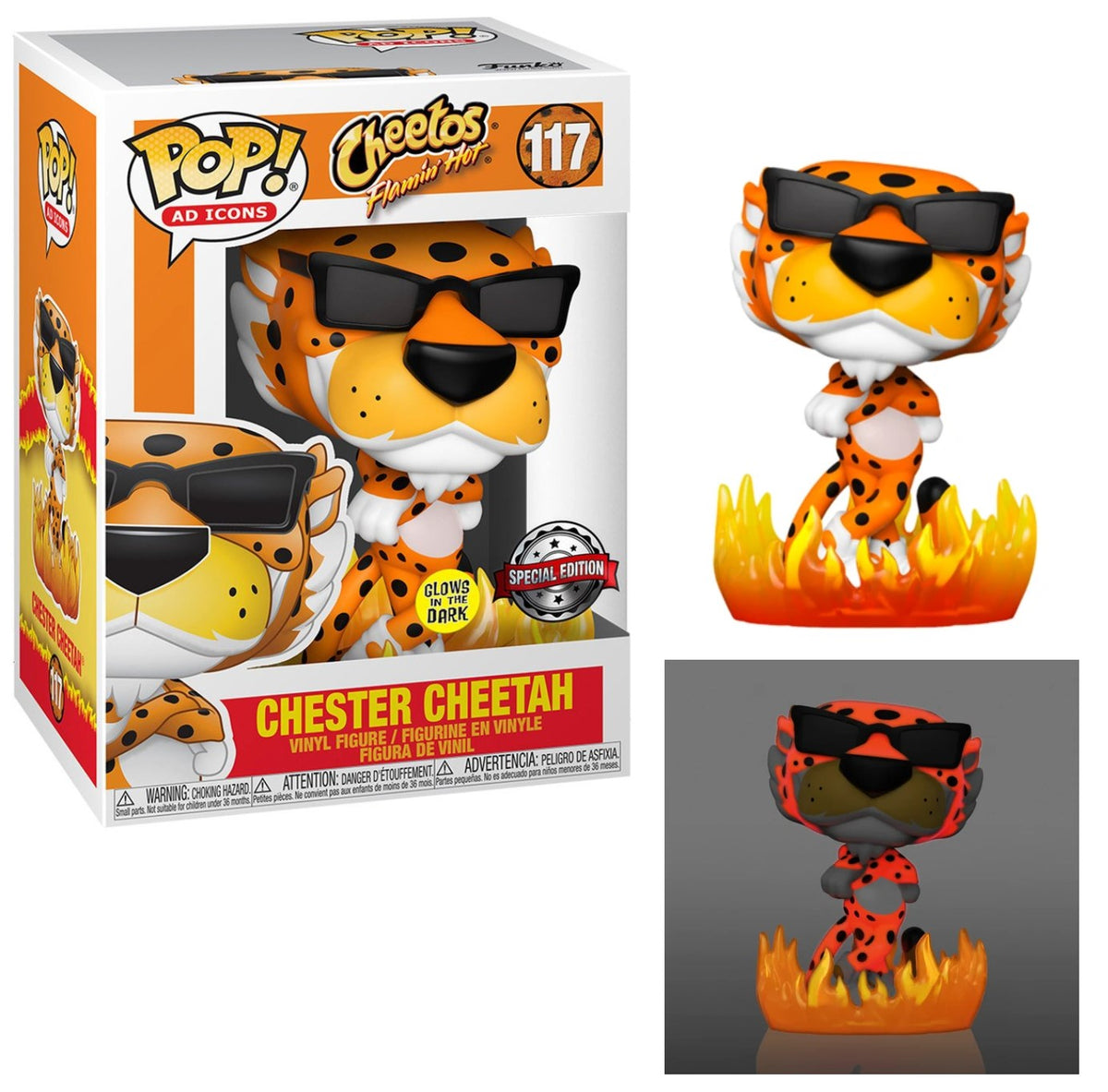 Funko POP! Ad Icons Chester Cheetah Flaming Hot Cheetos Glow in the Da ...