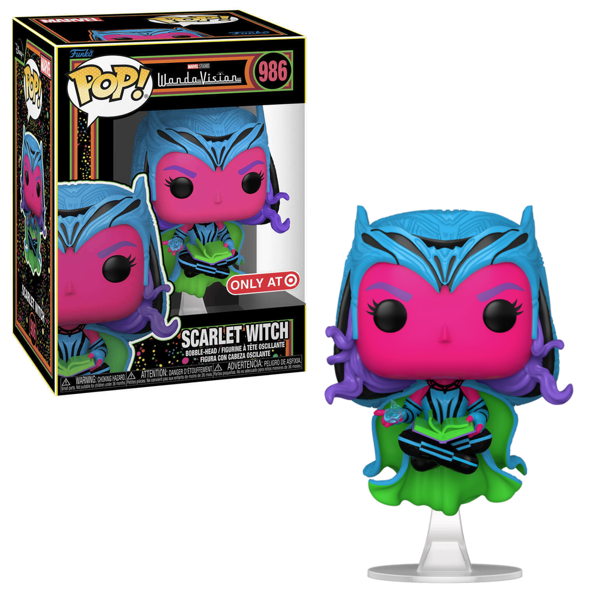 Funko POP! Marvel WandaVision Scarlet Witch Black Light Target Exclusi ...