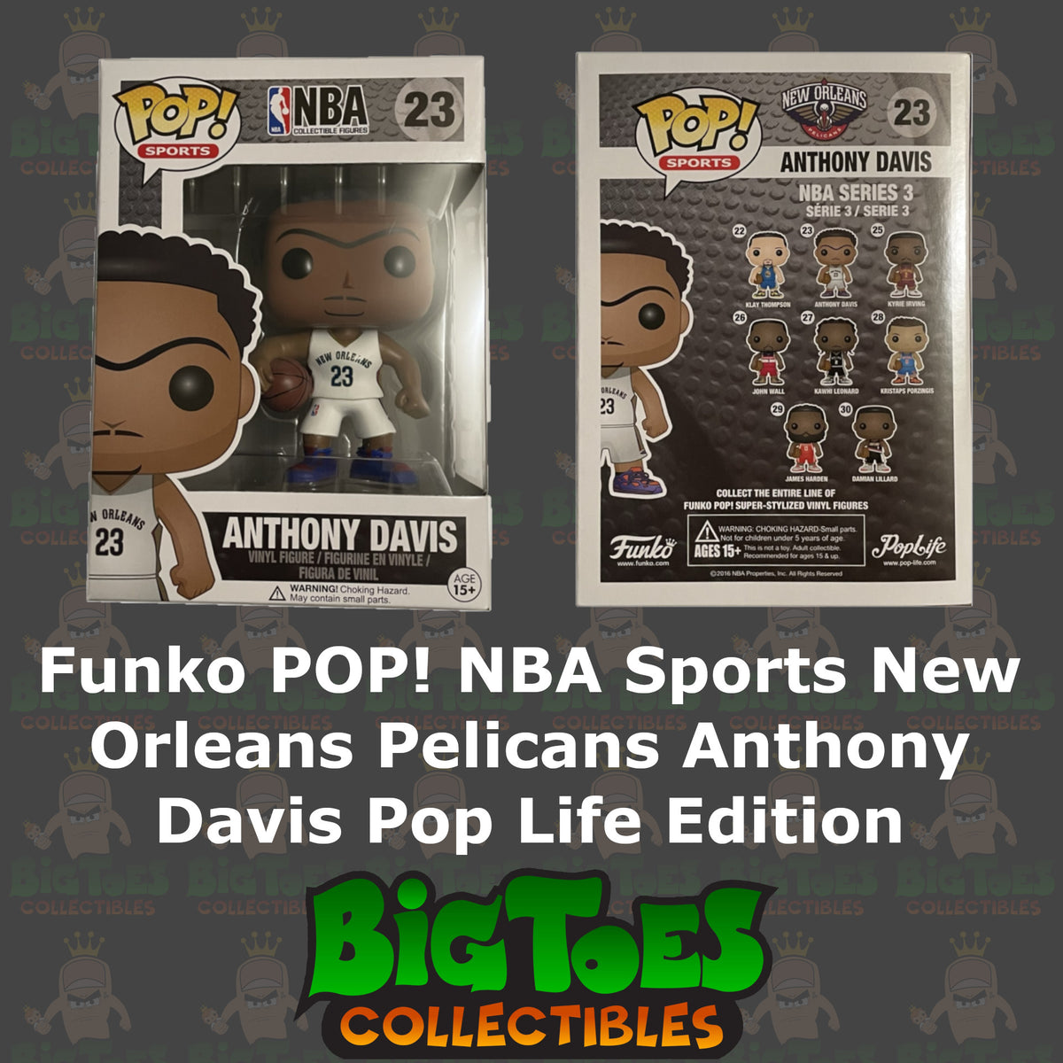Funko POP! NBA Sports New Orleans Pelicans Anthony Davis Pop Life Edit ...